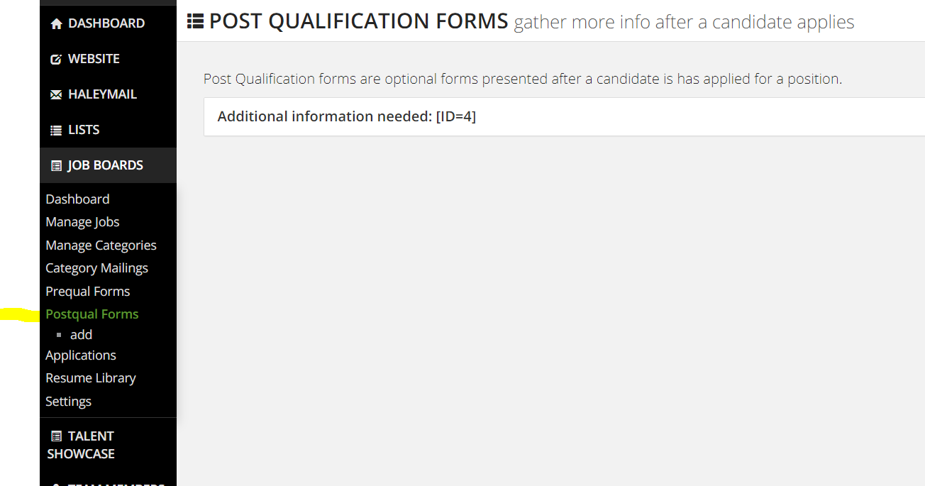 Adding Post Qualification Questions to your Career Portal – Haley ...