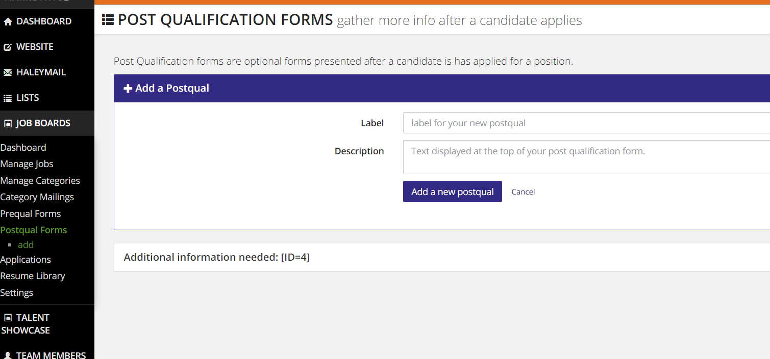 Adding Post Qualification Questions to your Career Portal – Haley ...
